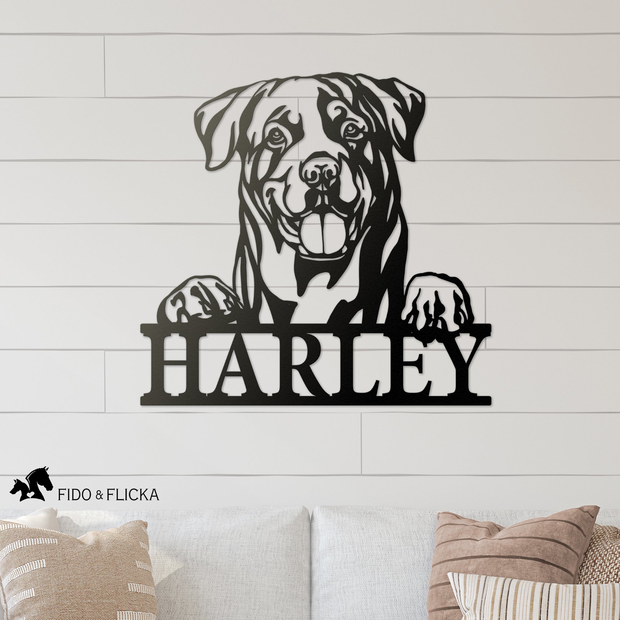 Rottweiler Personalized Metal Sign – Fido & Flicka