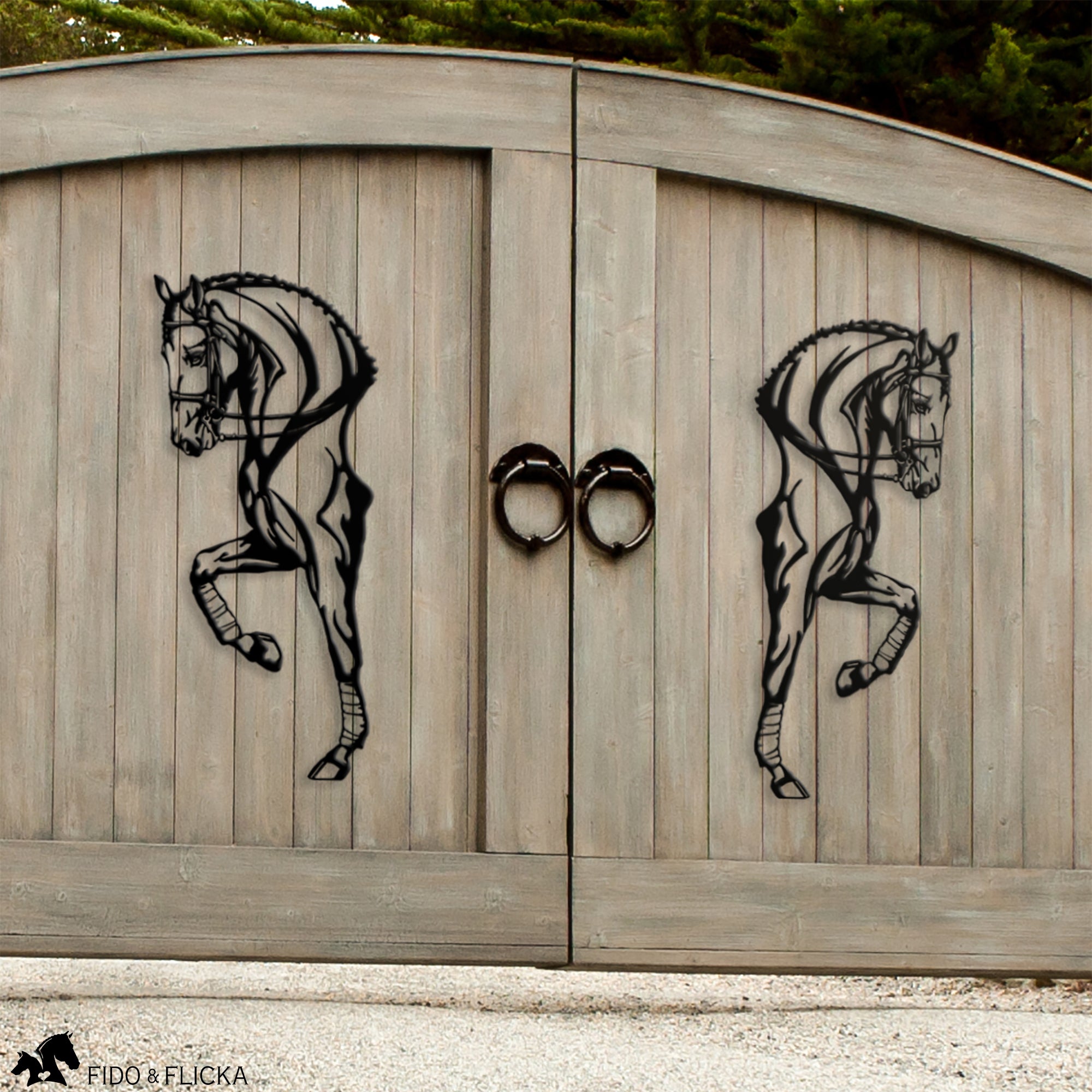 Dressage Horse Metal Wall Art – Fido & Flicka